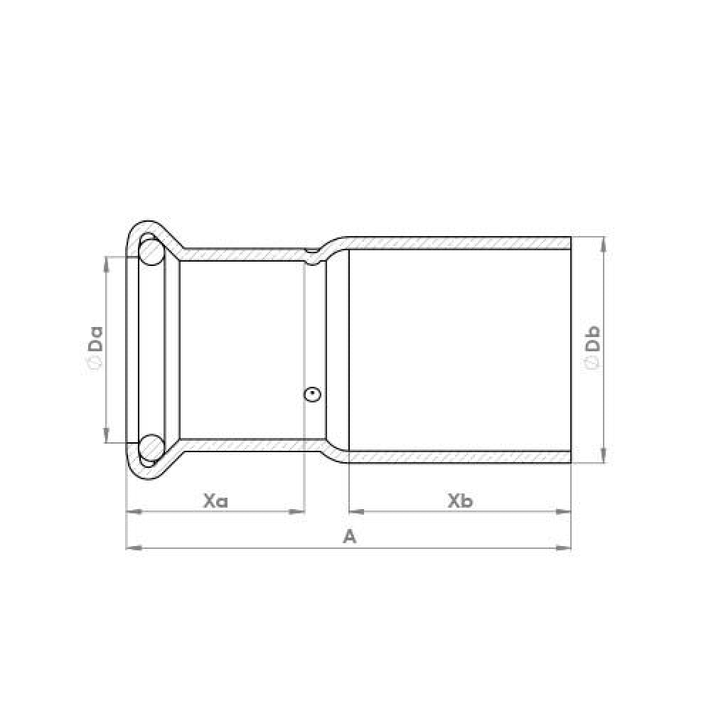 35mm x 22mm Fitting Reducer - Copper Press Fittings - 5 Pack
