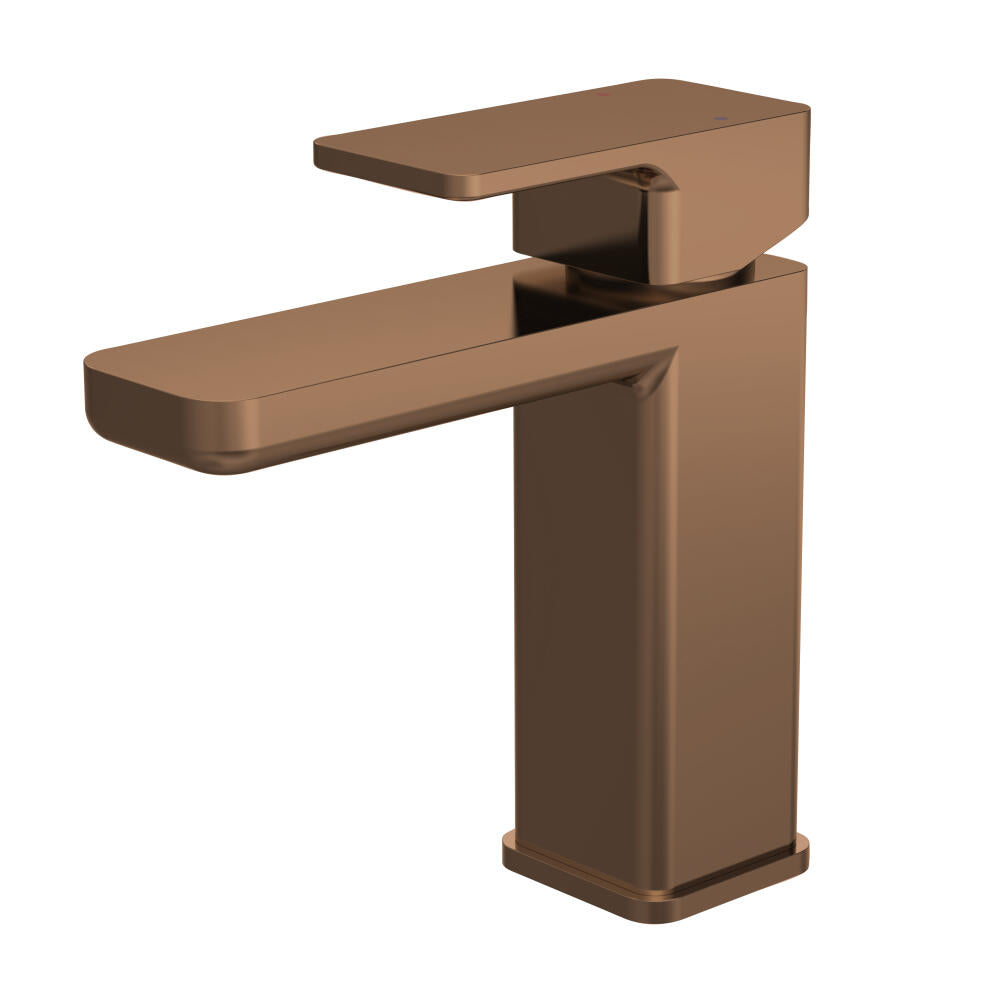 Windon Brushed Bronze Contemporary Mono Basin Mixer with Push Button W
