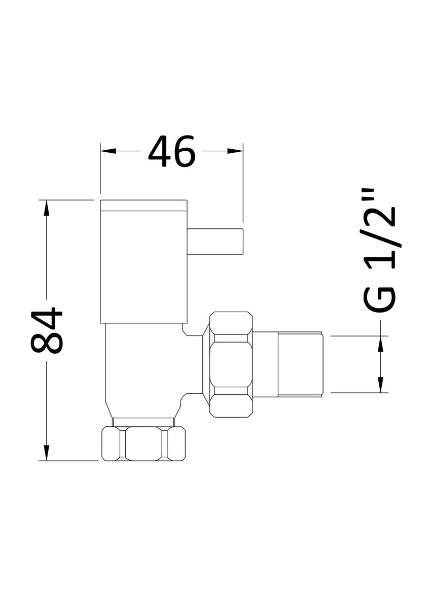 Chrome Angled Round-Handle Radiator Valves Set